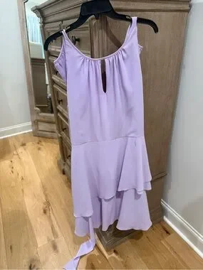Tahari | Dresses | Tahari Lilac Sleeveless Rufflehem Dress | Poshmark